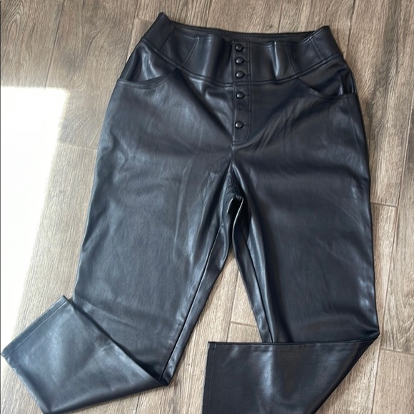 Bar III | Pants & Jumpsuits | Nwt Bar Iii Black Faux Leather Pants ...